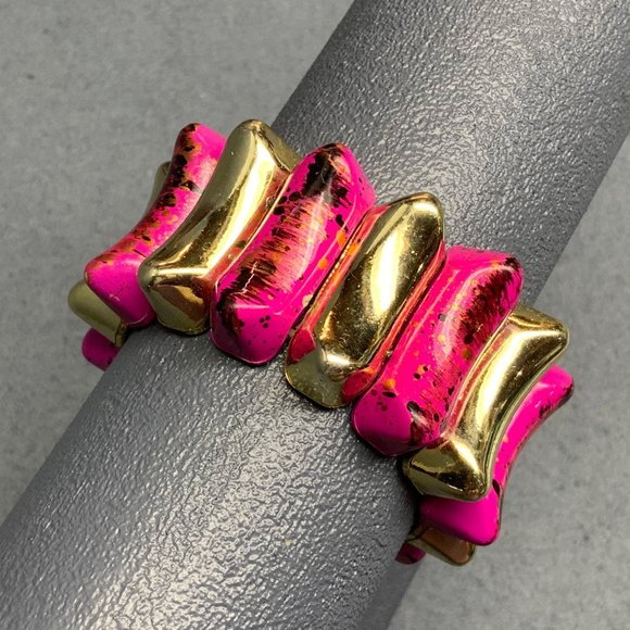 Vintage | Jewelry | 8s Chunky Stretch Chunky Barbie Hot Pink Gold ...
